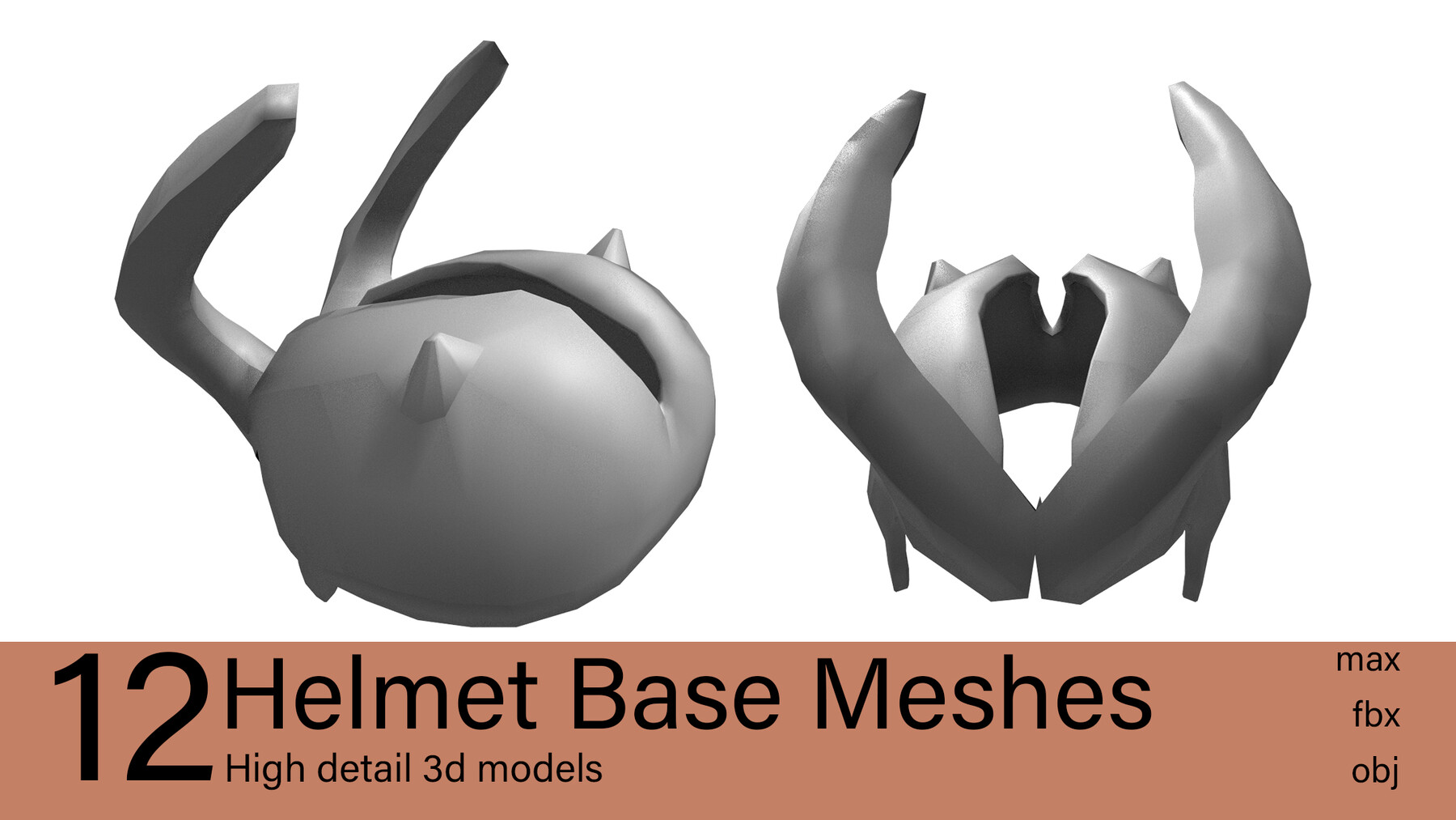 ArtStation - 12 Helmet Base Meshes- 3d models-max.fbx.obj | Resources