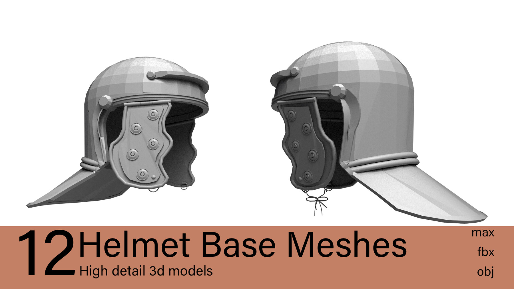 ArtStation - 12 Helmet Base Meshes- 3d models-max.fbx.obj | Resources