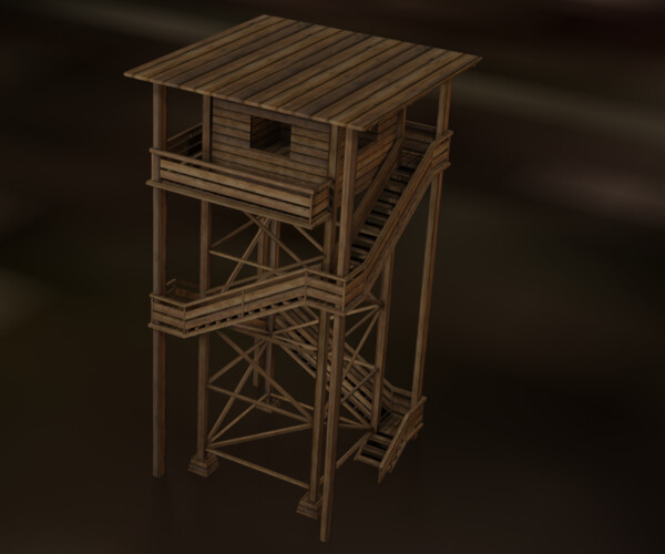 ArtStation - WOODEN WATCH TOWER LOW POLY GAMEREADY | Game Assets