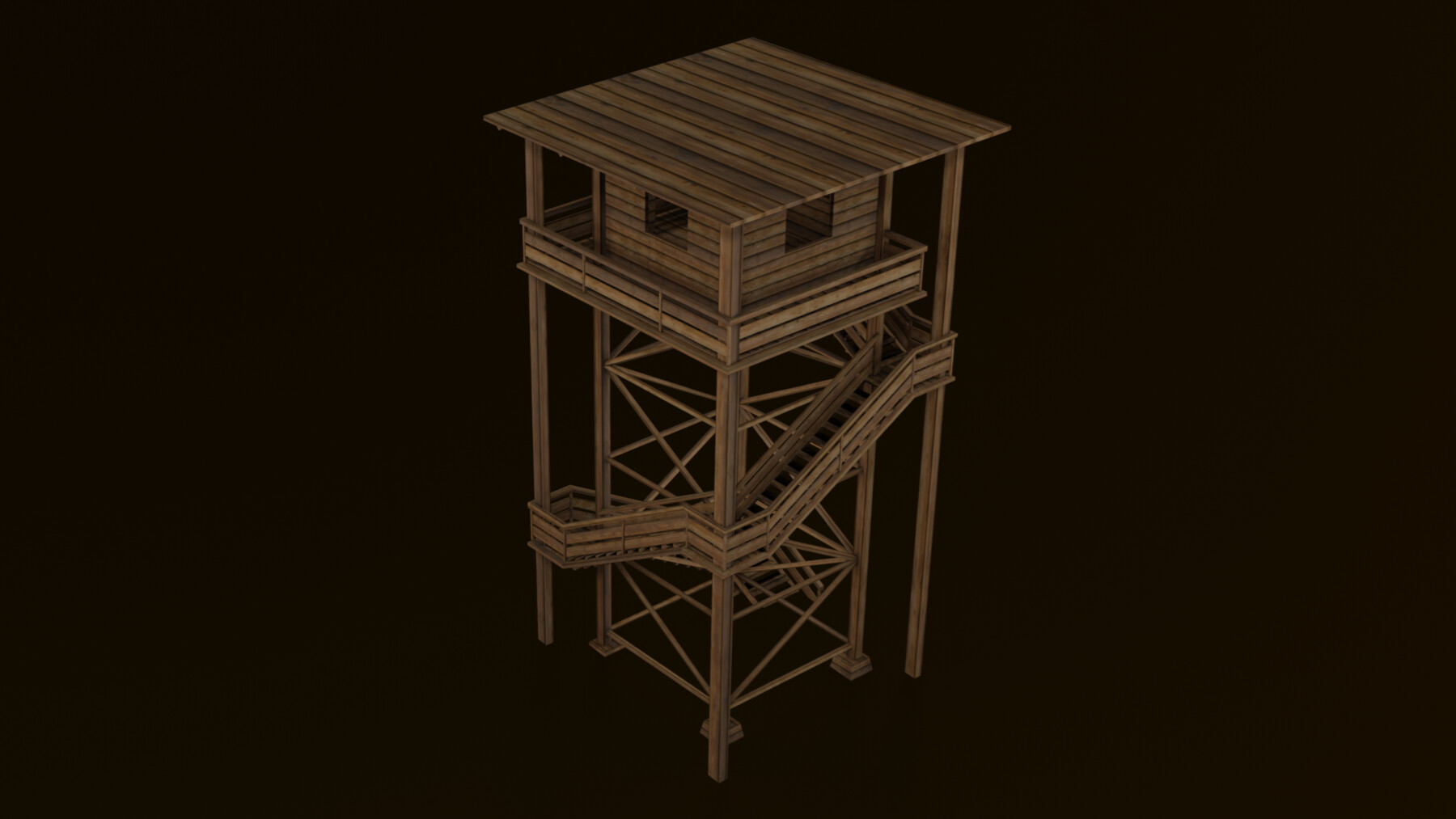 ArtStation - WOODEN WATCH TOWER LOW POLY GAMEREADY | Game Assets