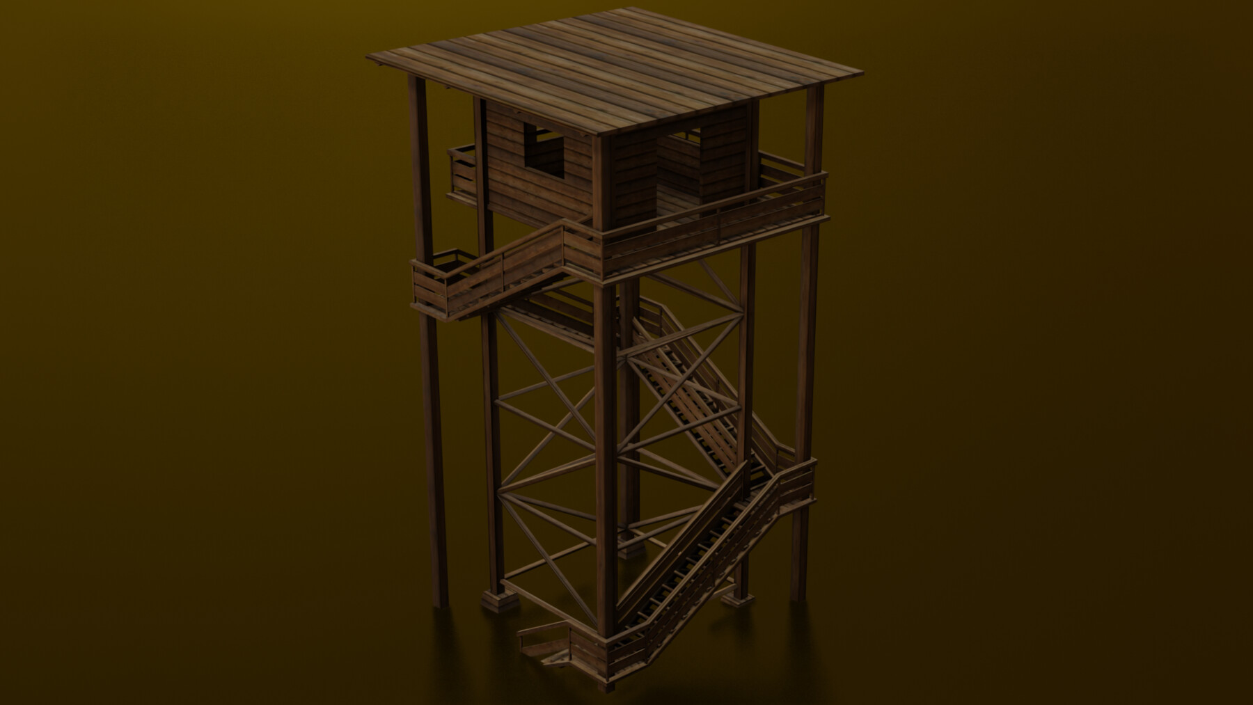 ArtStation - WOODEN WATCH TOWER LOW POLY GAMEREADY | Game Assets