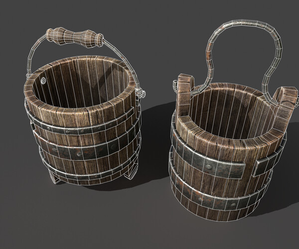 ArtStation - Wood buckets with poison | Game Assets