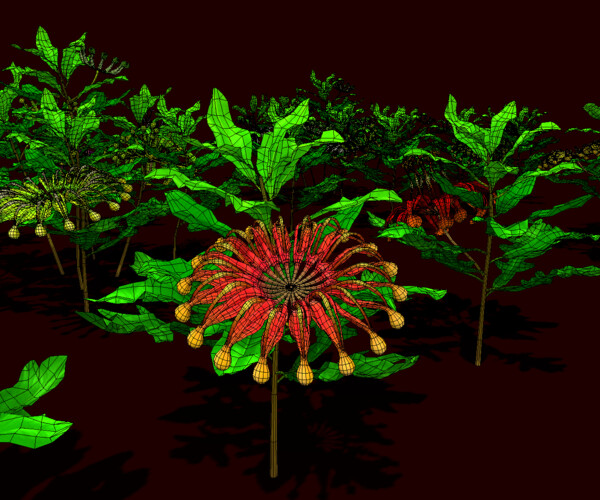 ArtStation - Flower Firewheel Tree | Game Assets