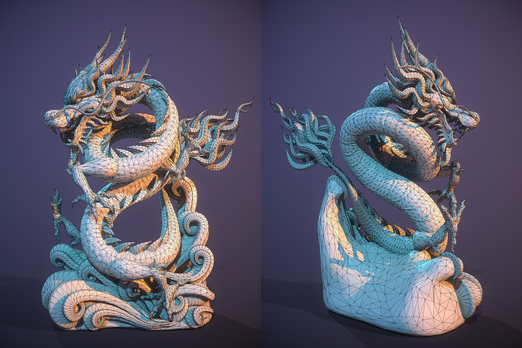 ArtStation - Chinese Dragon Statue (Game Ready, PBR textures) | Game Assets