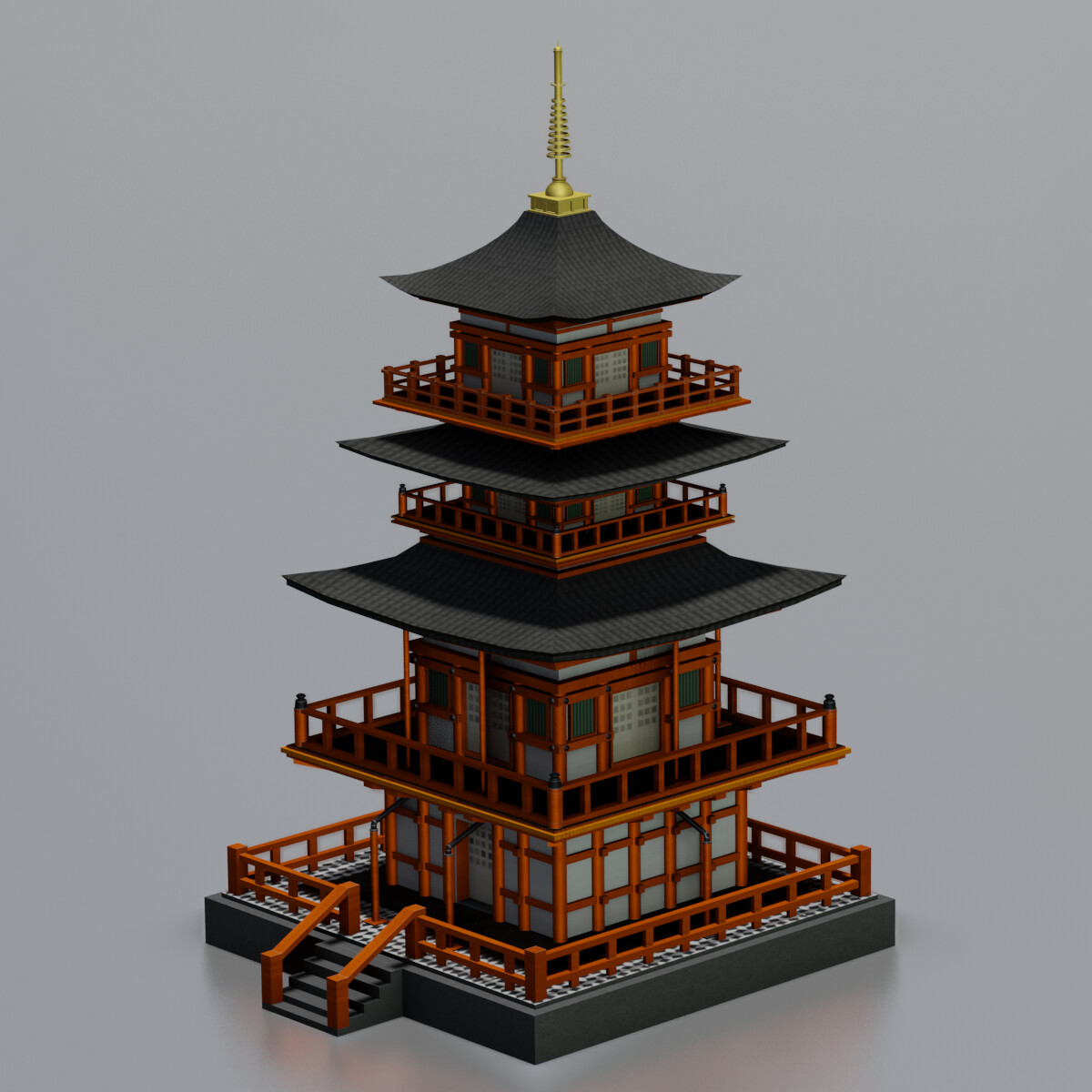 ArtStation - JAPANESE TEMPLE LOW POLY GAME READY | Game Assets