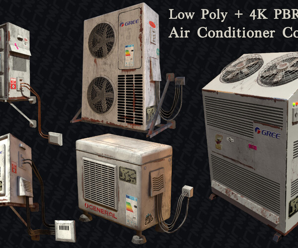 ArtStation - 5 Low Poly Air Conditioner Condenser (city props2) with 4K ...
