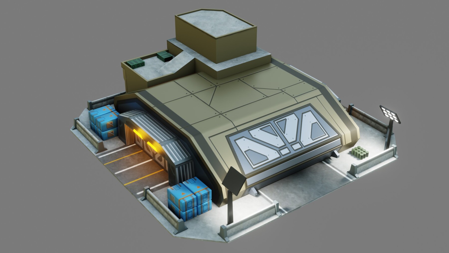 ArtStation - Sci-Fi Hangar - Low Poly - Game Ready - PBR | Game Assets