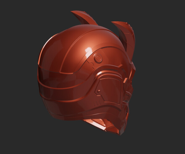 ArtStation - Sci-Fi Skull Devil Helmet printable model | Resources