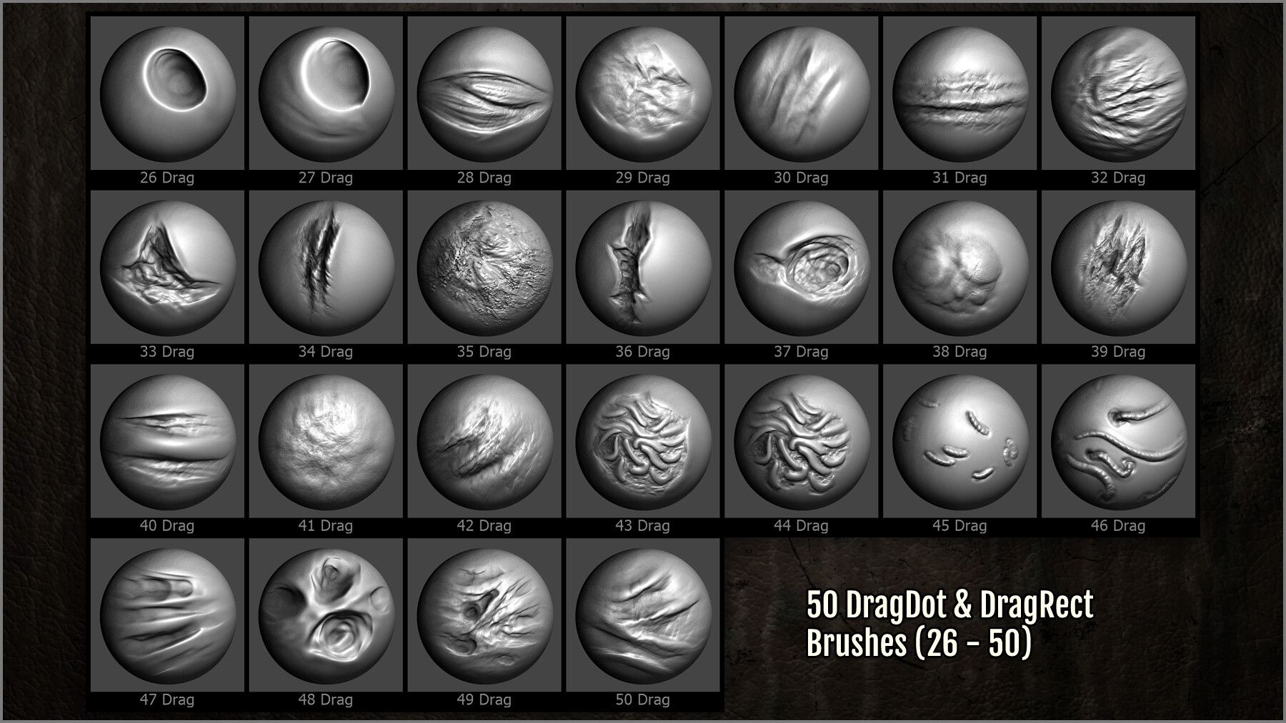 ArtStation - Zombie Maker 300 ZBrush Brushes And 50 Alphas | Brushes