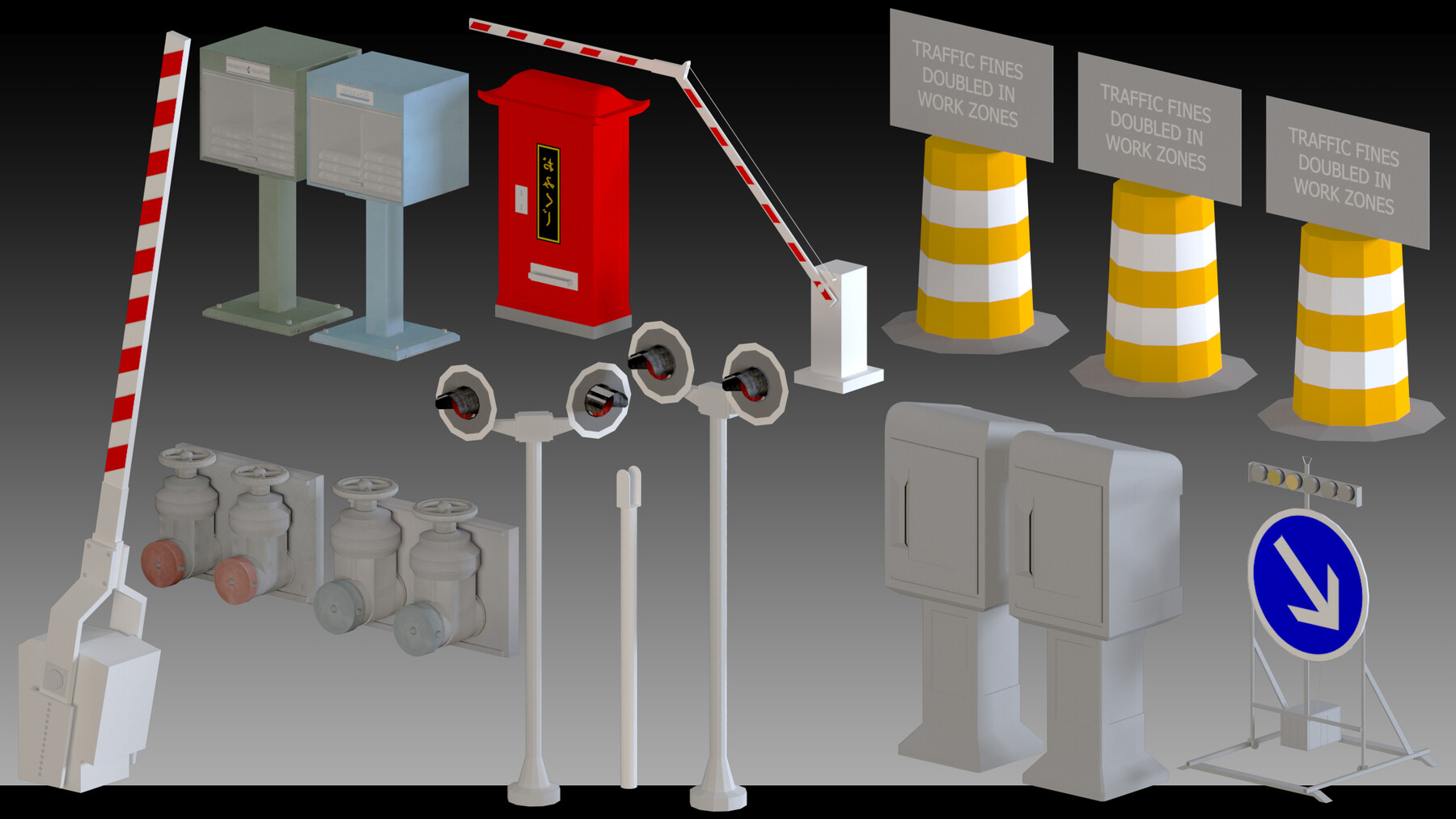 ArtStation - +132 Urban Props- Kitbash- High detail 3d models | Resources