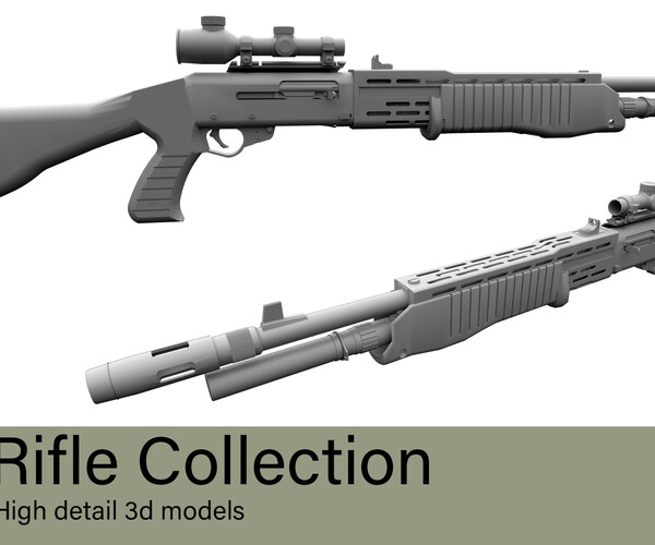 ArtStation - 10 Rifle Collection 3d models-max.fbx.obj | Resources