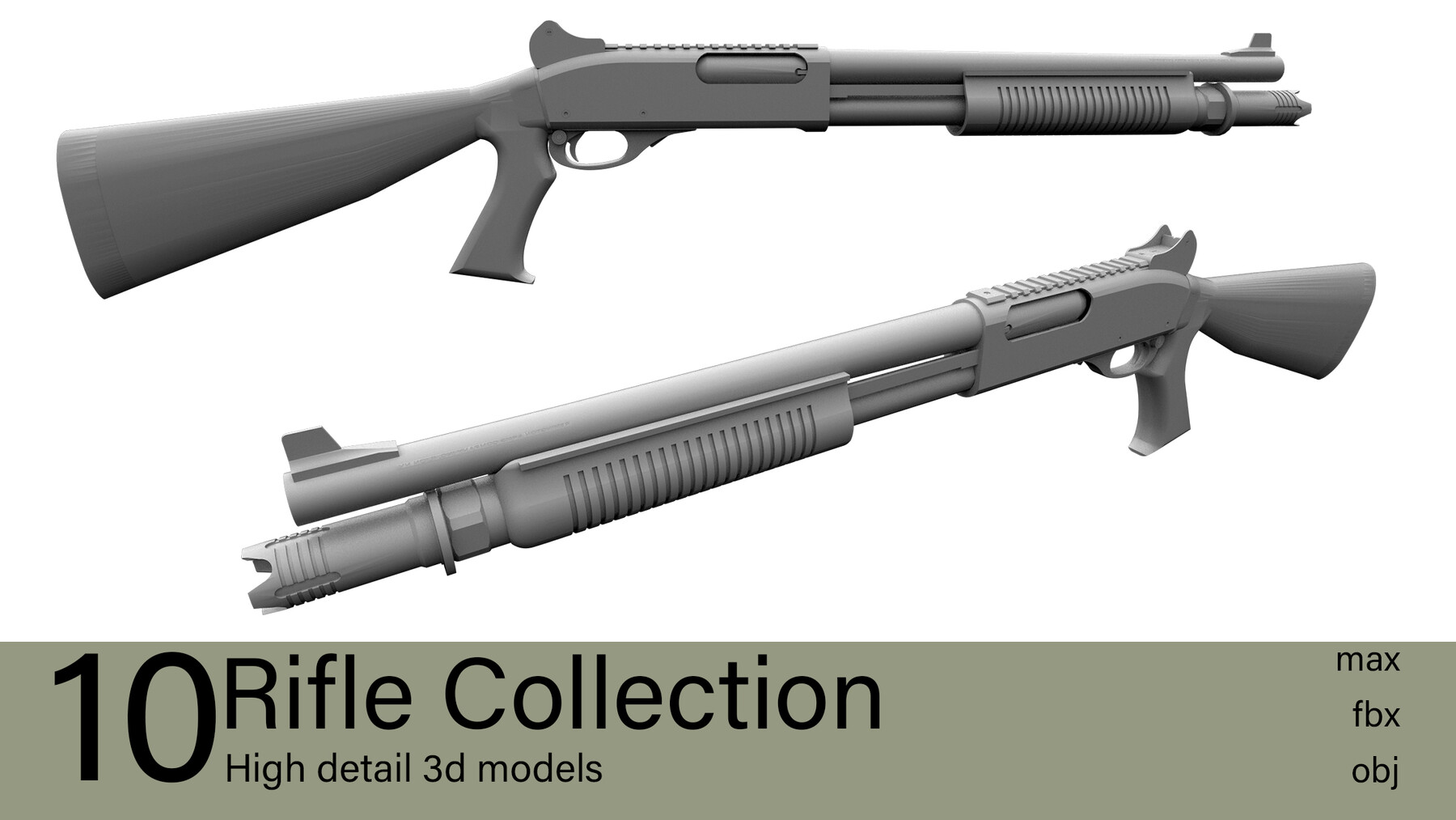 ArtStation - 10 Rifle Collection 3d models-max.fbx.obj | Resources