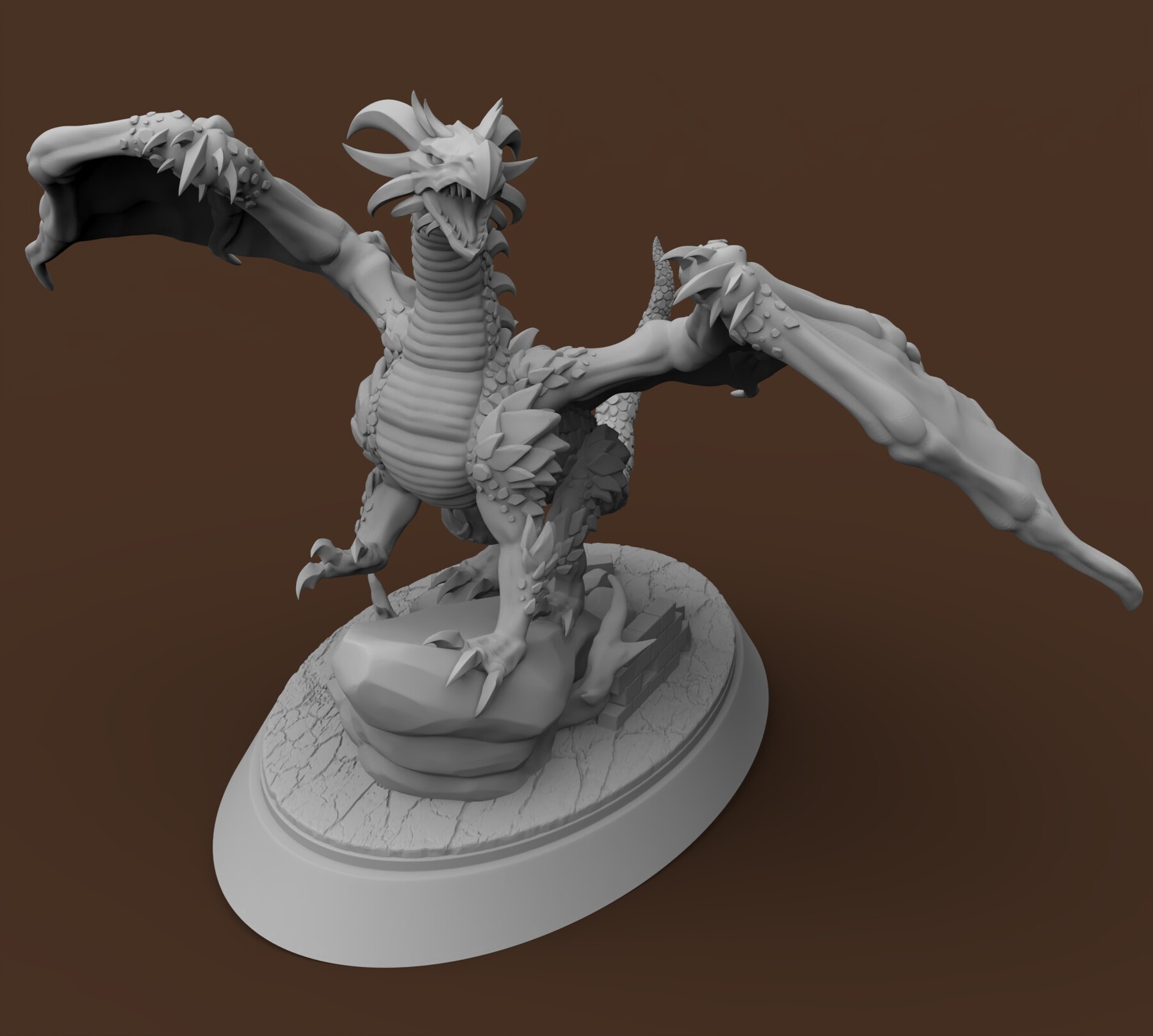ArtStation - Classic occidental Dragon STL pre supported | Resources