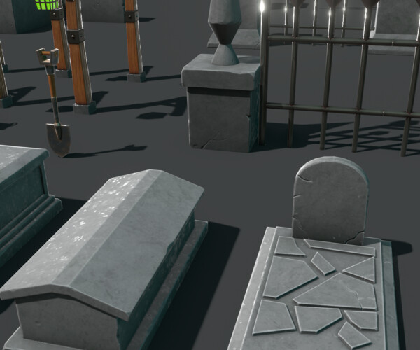 ArtStation - Stylized 3D Cemetery Graveyard Pack Low-poly | Game Assets
