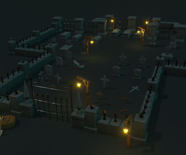 ArtStation - Stylized 3D Cemetery Graveyard Pack Low-poly | Game Assets