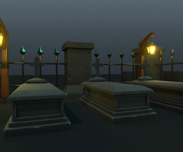 ArtStation - Stylized 3D Cemetery Graveyard Pack Low-poly | Game Assets