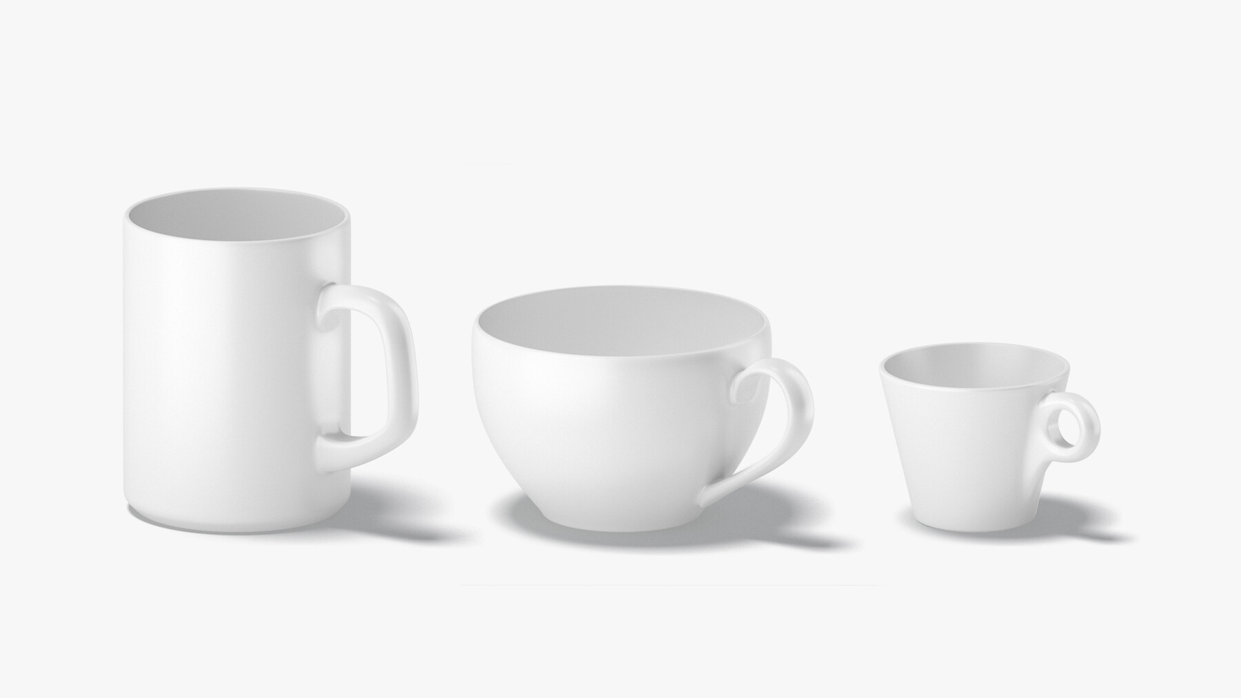 ArtStation - 18 Ceramic Mugs Shapes - white cups different forms and ...