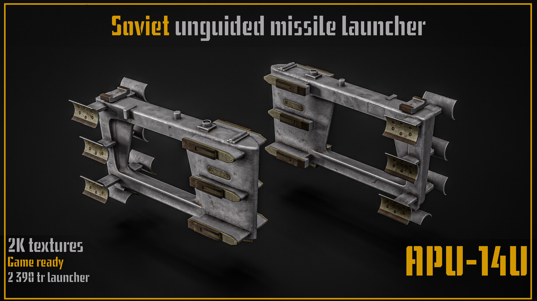 ArtStation - Game ready model set of soviet APU-14U unguided missile ...