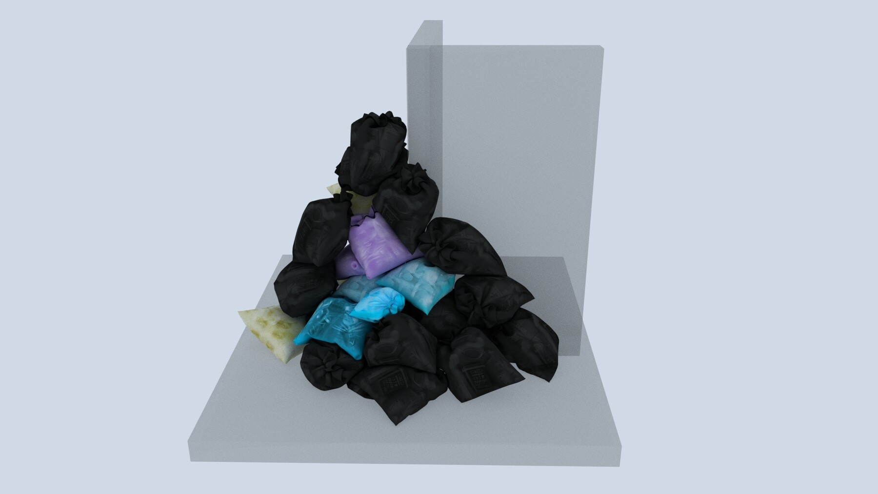 ArtStation - Big Garbage bags pile in street corner | Game Assets