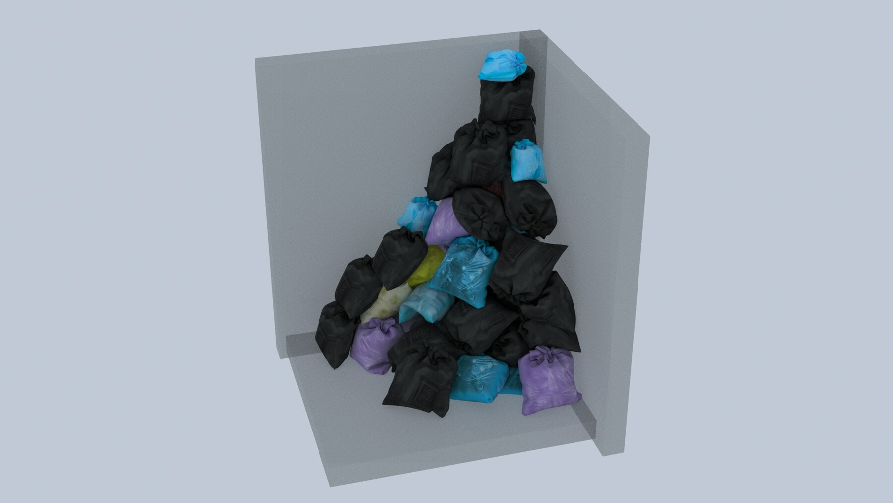 ArtStation - Big Garbage Bags Pile in Interior Street Corner | Game Assets