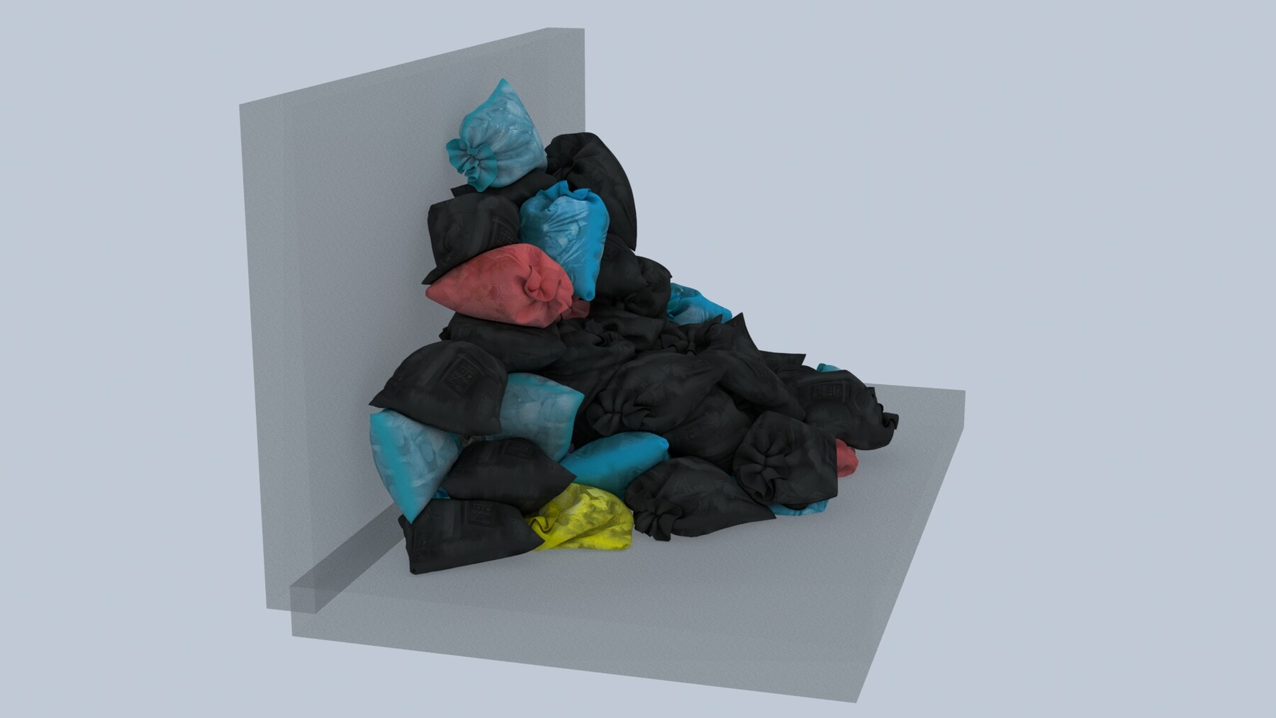 ArtStation - Textured Garbage Bags Pile in a wall | Game Assets