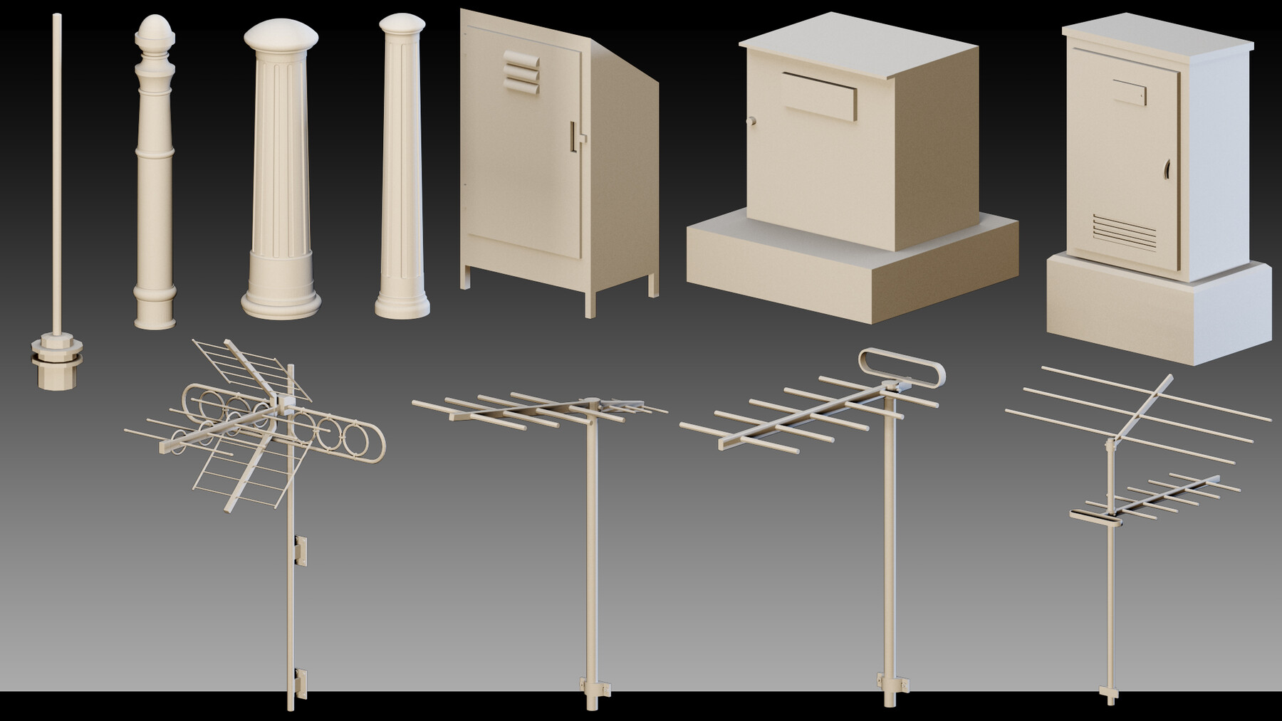 ArtStation - +102 Urban Props- Vol 02- Kitbash- High detail 3d models ...