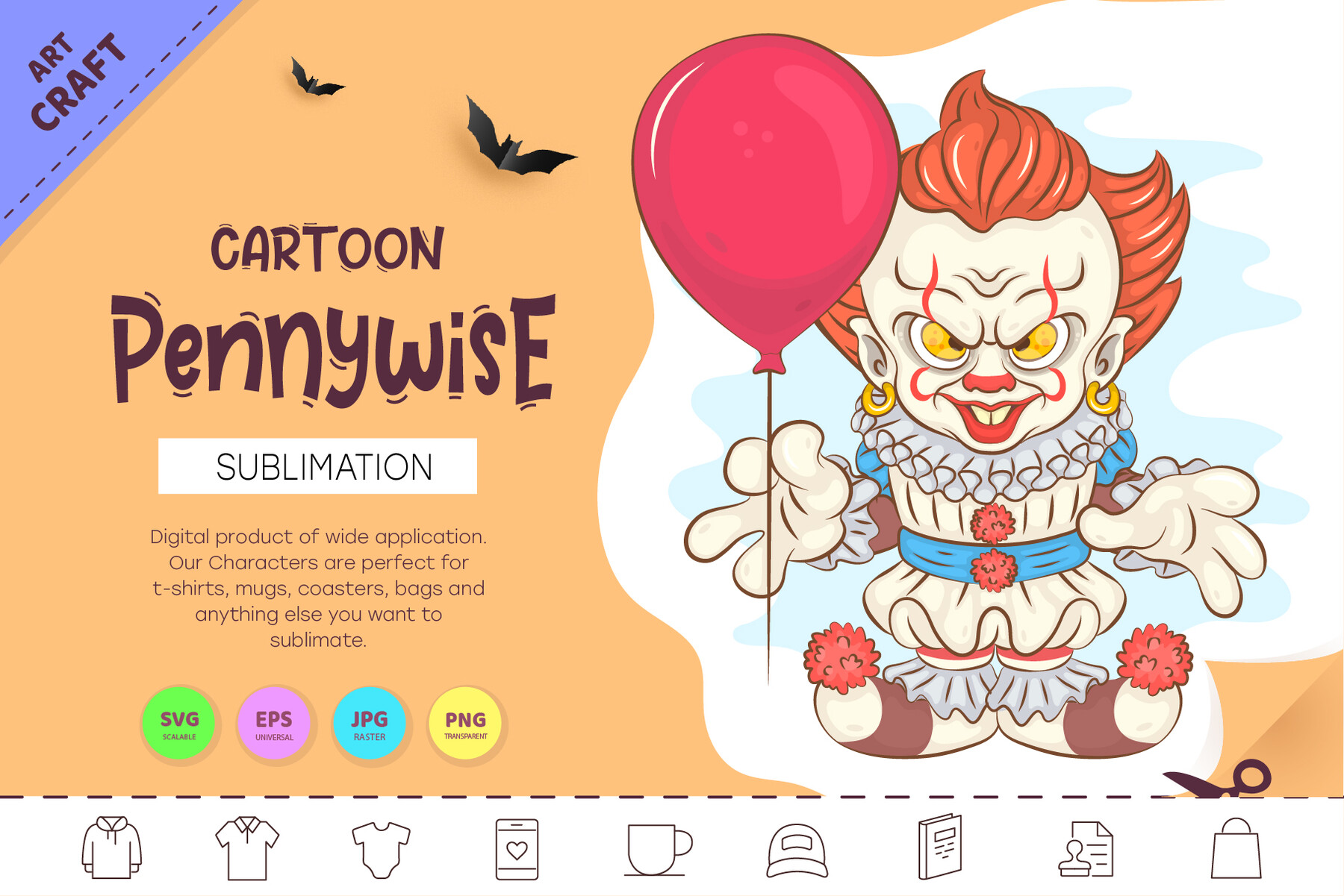 ArtStation - Cartoon Pennywise. Crafting, Sublimation. | Artworks
