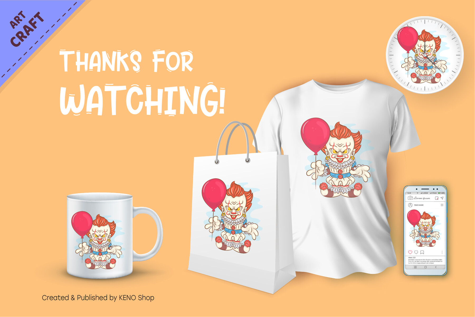 ArtStation - Cartoon Pennywise. Crafting, Sublimation. | Artworks