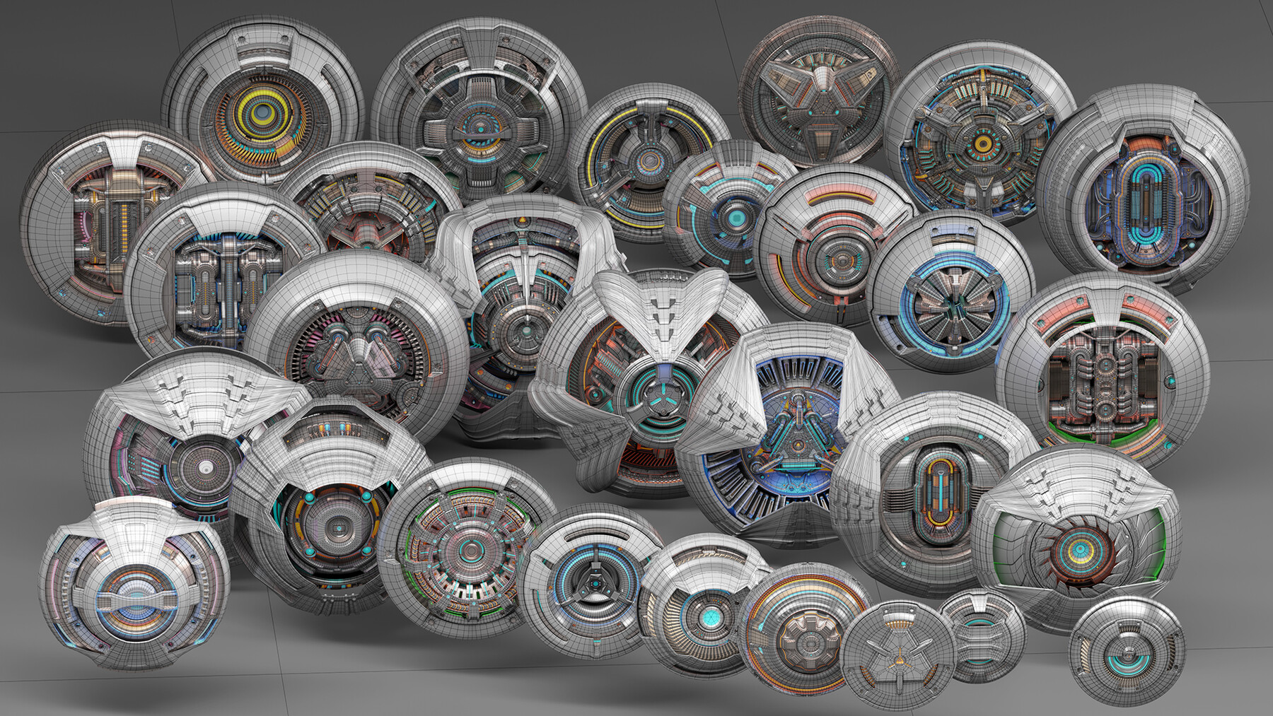 ArtStation - Sci Fi Kitbash 2 - subdivision ready 3D model | Resources