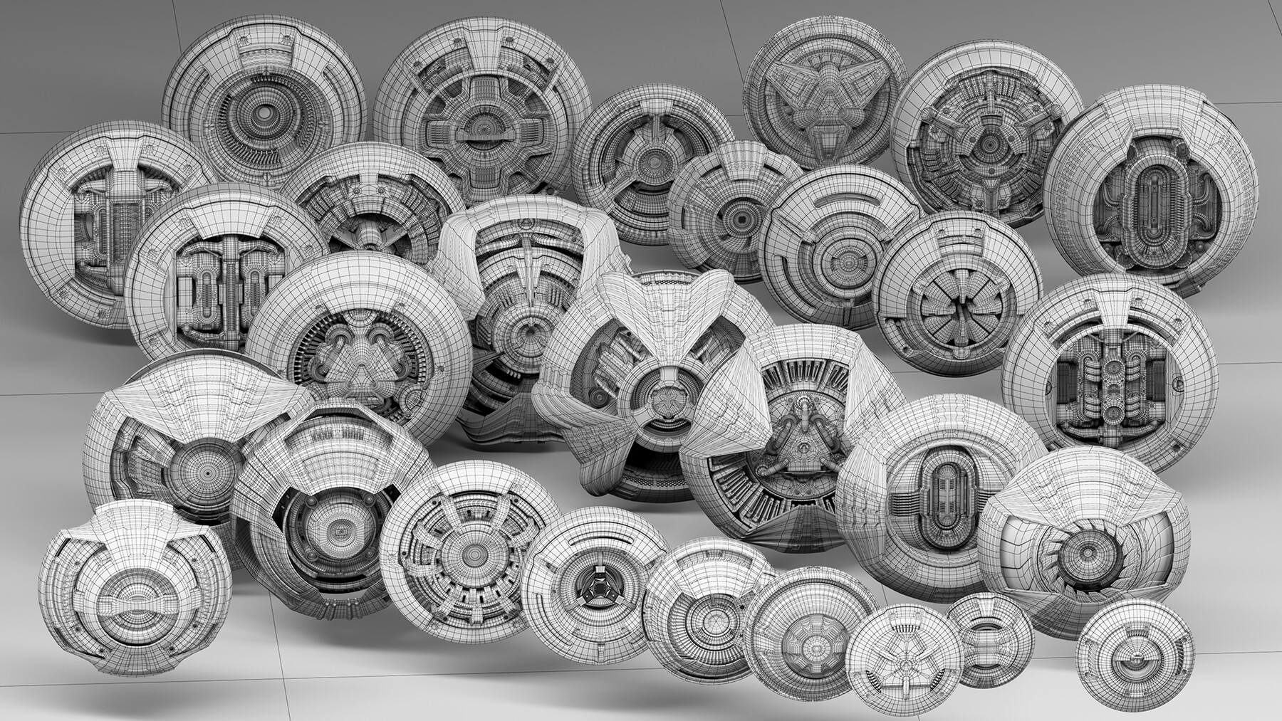 ArtStation - Sci Fi Kitbash 2 - subdivision ready 3D model | Resources