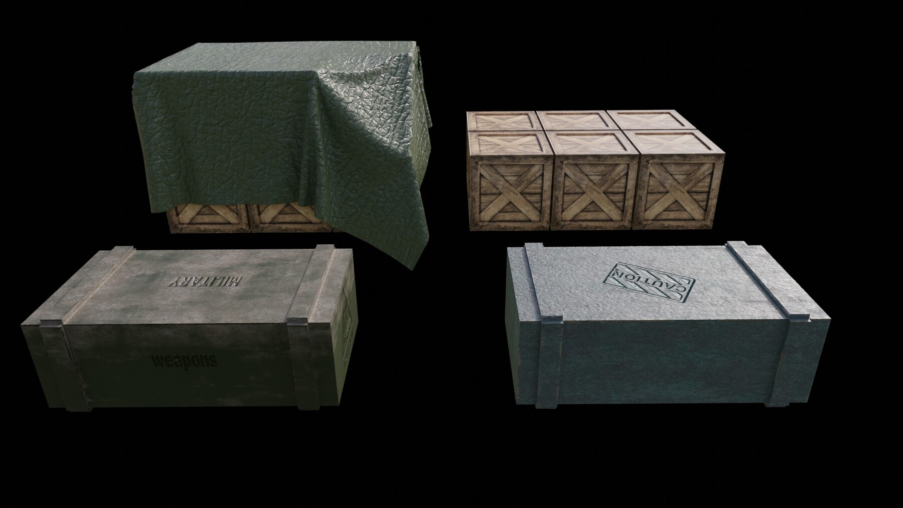ArtStation - military boxes Low-poly | Game Assets