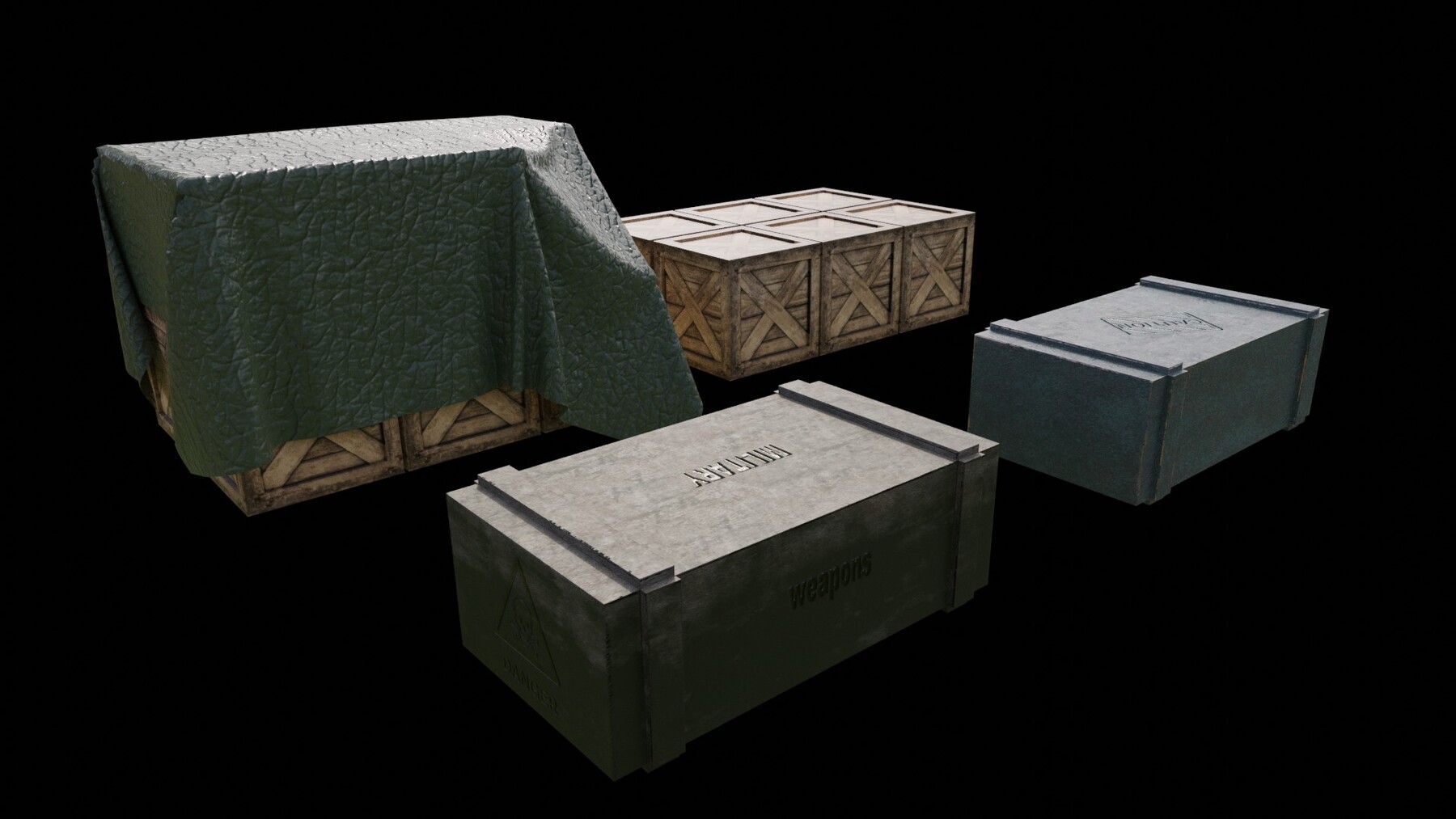 ArtStation - military boxes Low-poly | Game Assets