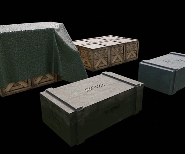 ArtStation - military boxes Low-poly | Game Assets