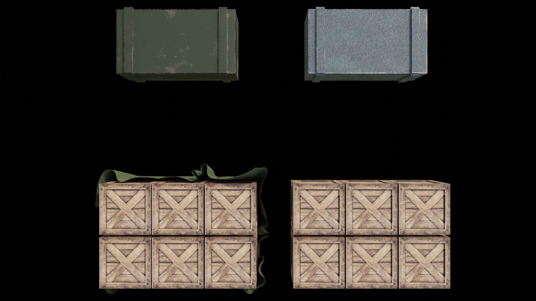 ArtStation - military boxes Low-poly | Game Assets