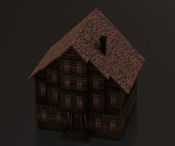 ArtStation - OLD WOODEN HOUSE LOW POLY GAME READY | Game Assets