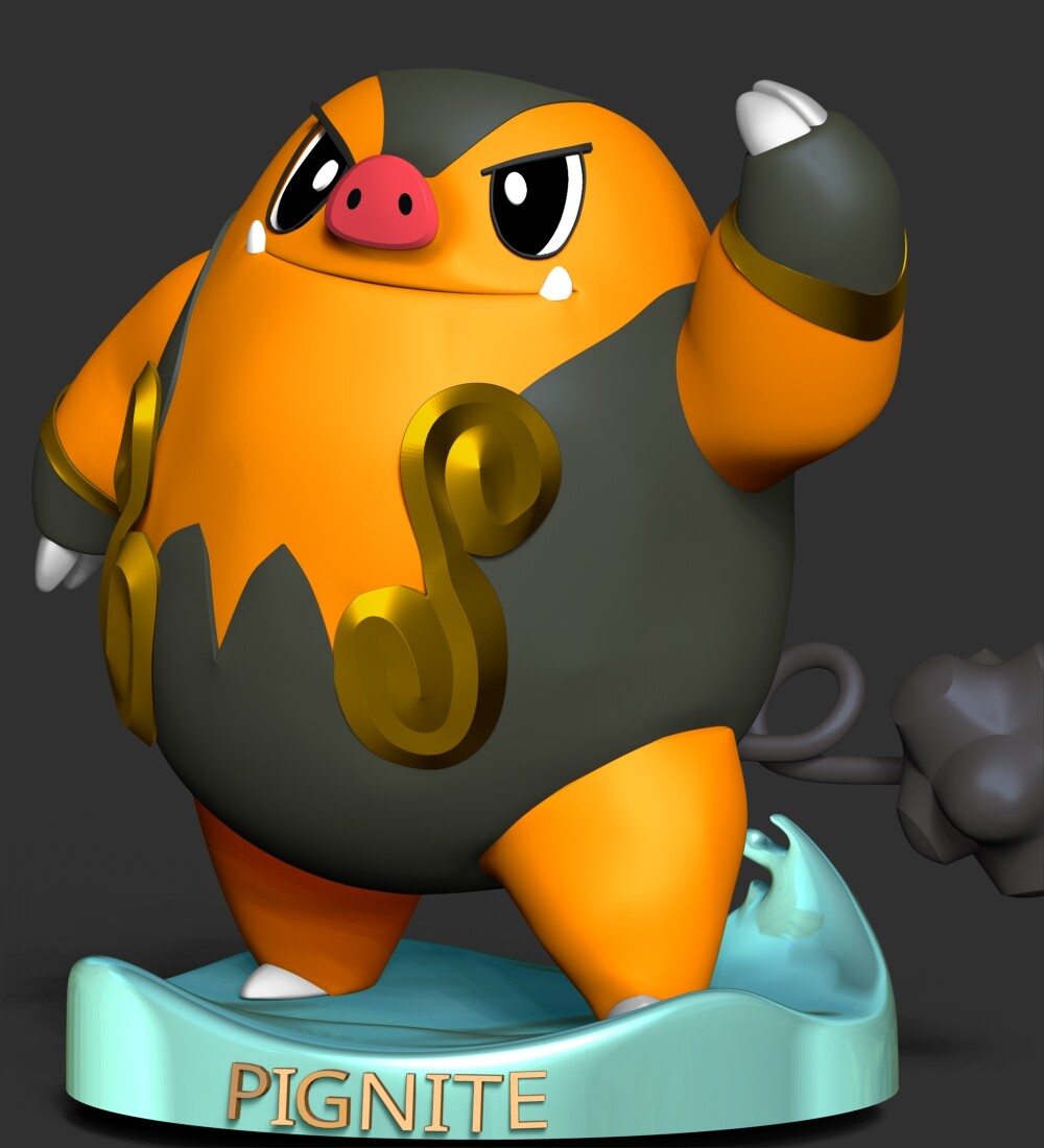 ArtStation - Pignite Pokemon - Pen/pencil Holder | Resources