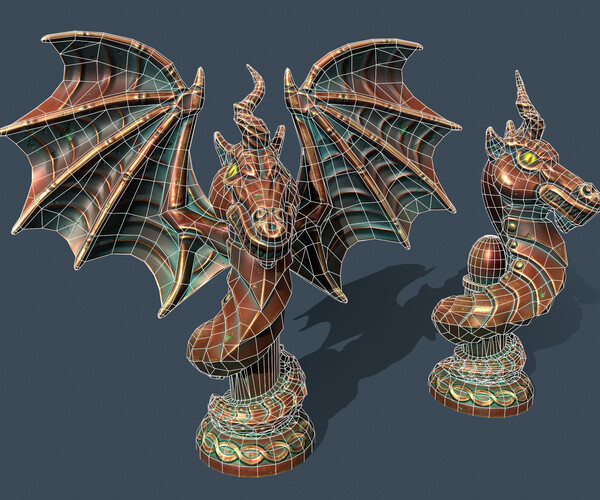 ArtStation - Statue dragon | Game Assets
