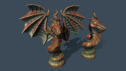 ArtStation - Statue dragon | Game Assets