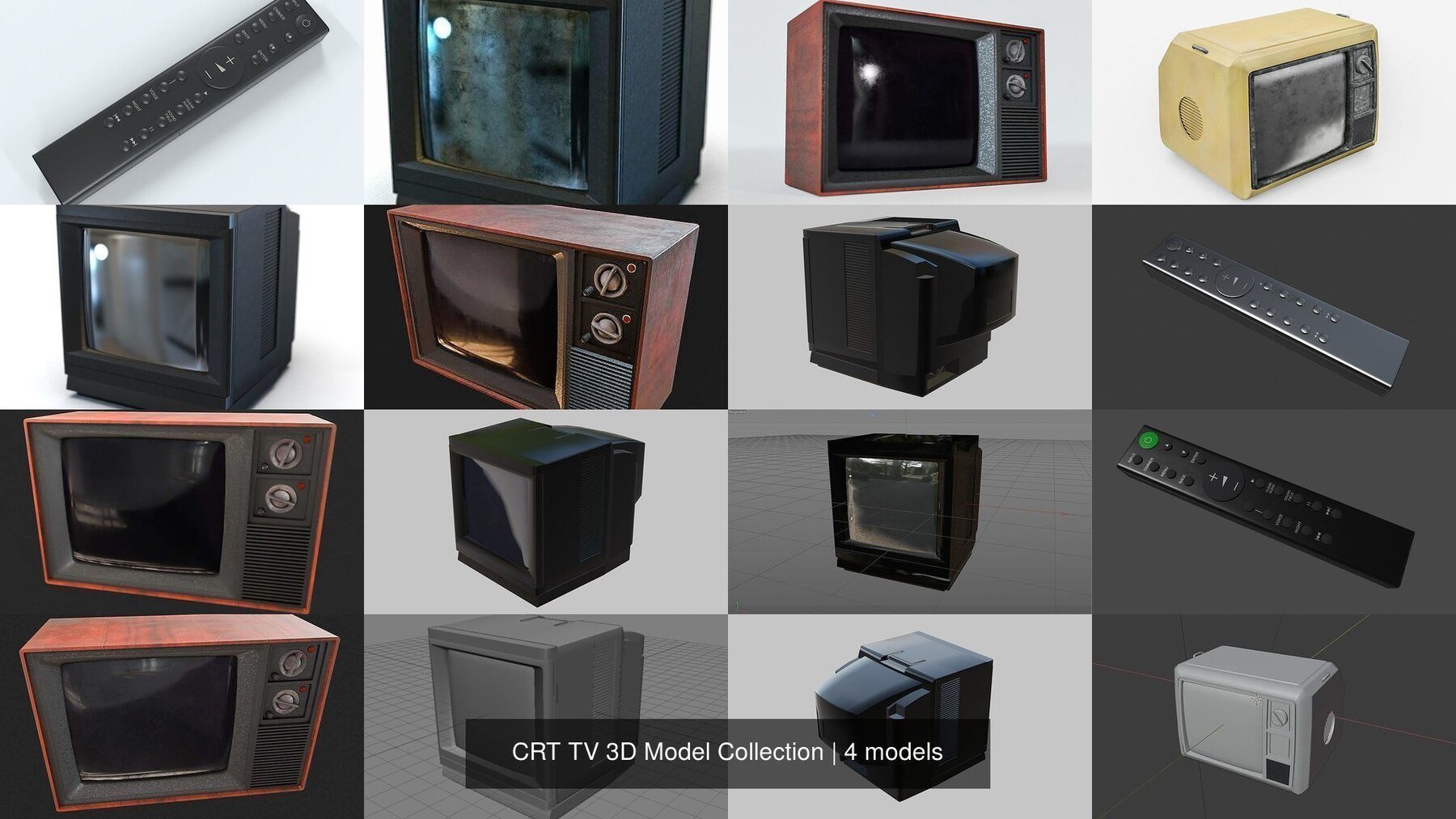 ArtStation - CRT TV 3D Model Collection | Game Assets