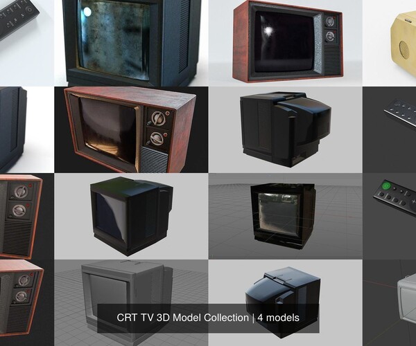 ArtStation - CRT TV 3D Model Collection | Game Assets
