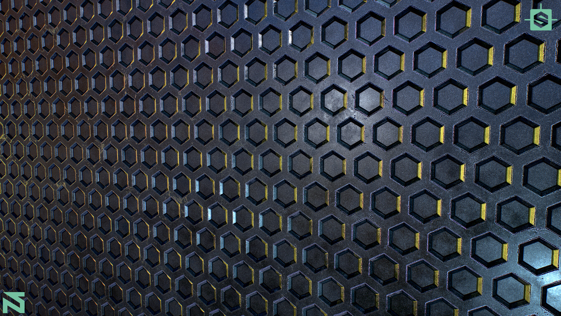ArtStation - Perforated Metal Hex Material | Game Assets