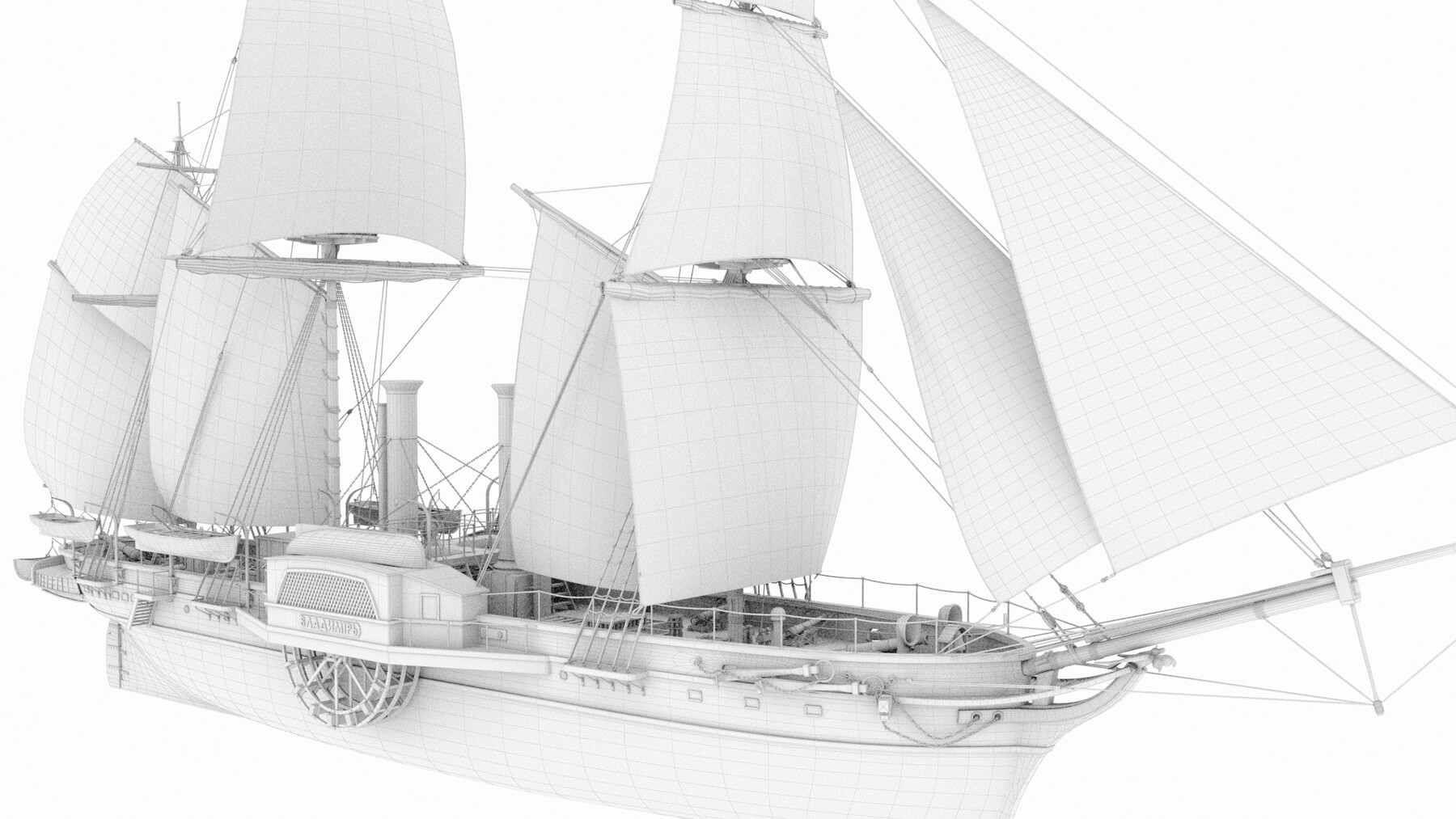 ArtStation - Vladimir steamshipfrigate 1848 | Resources