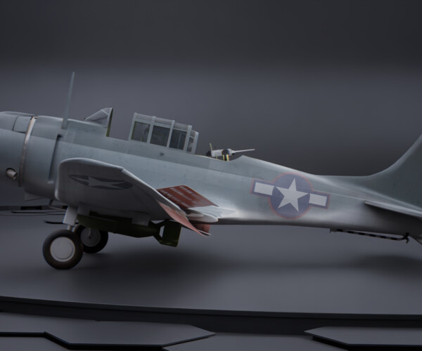 ArtStation - Douglas SBD Dauntless - US ww2 airplane 3d model | Resources
