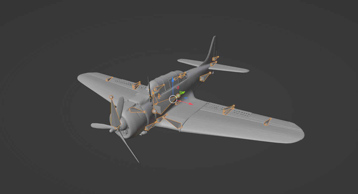 ArtStation - Douglas SBD Dauntless - US ww2 airplane 3d model | Resources
