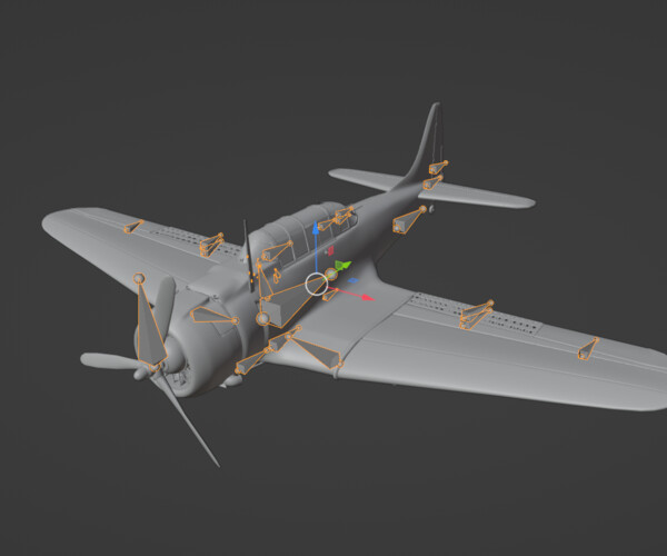 ArtStation - Douglas SBD Dauntless - US ww2 airplane 3d model | Resources