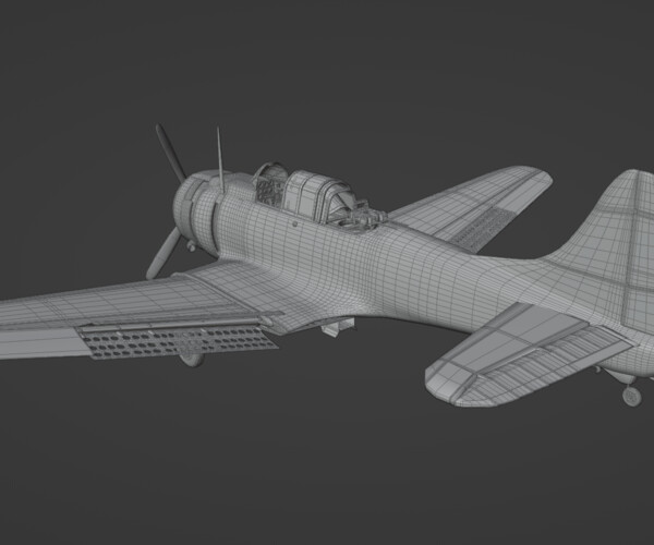 ArtStation - Douglas SBD Dauntless - US ww2 airplane 3d model | Resources