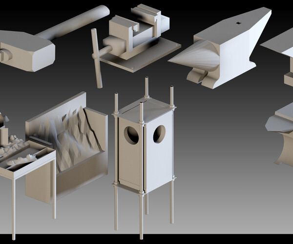 ArtStation - +106 Blacksmithing Tools- Kitbash- High detail 3d models | Resources