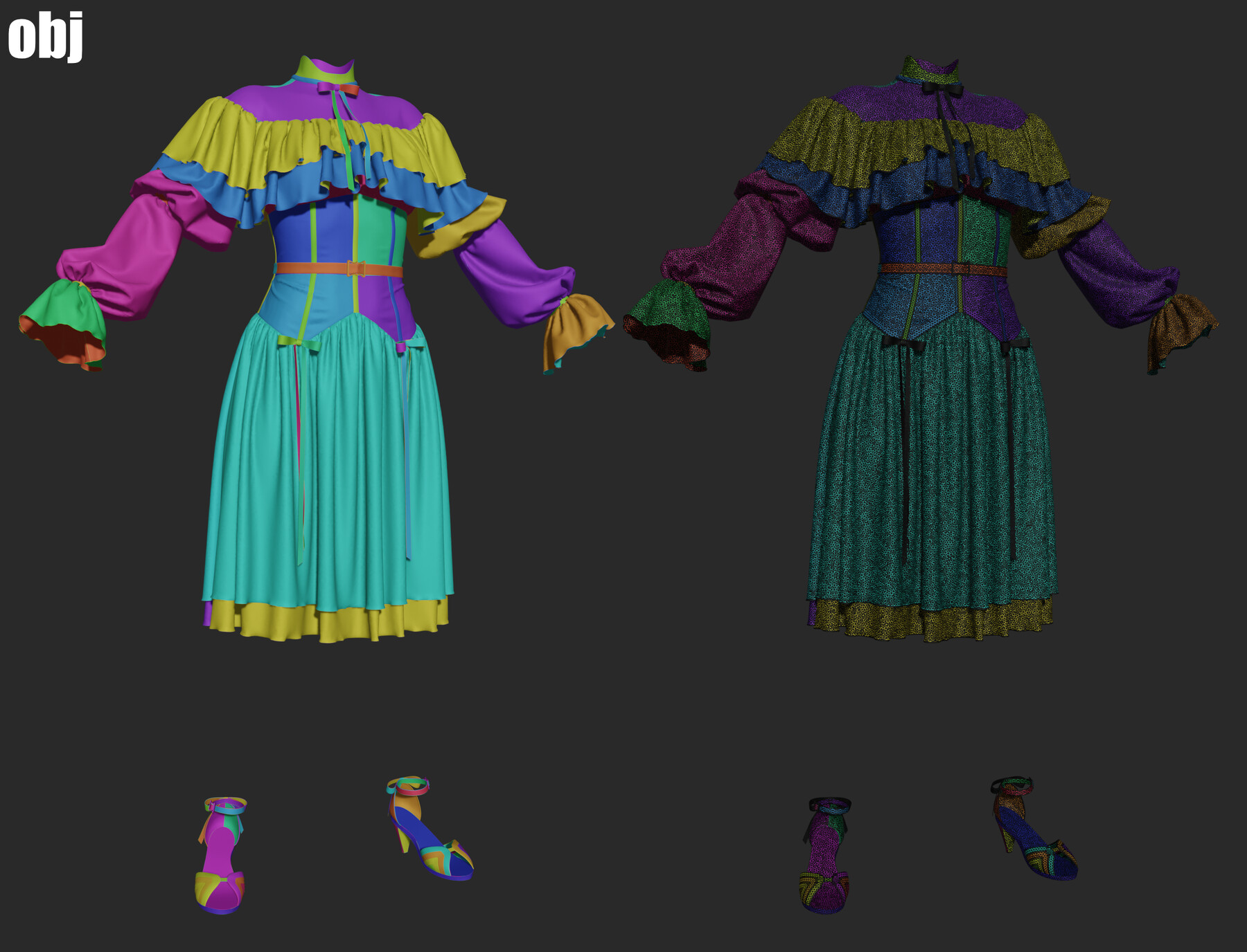 ArtStation - Dress 6_5. Marvelous Designer/Clo3d project + OBJ. | Resources
