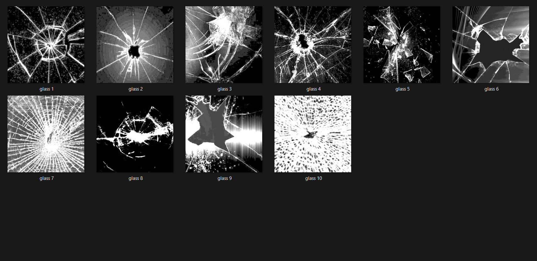 ArtStation - Broken Glass 2100 Alpha Patterns 2K Size Full Pack | Brushes