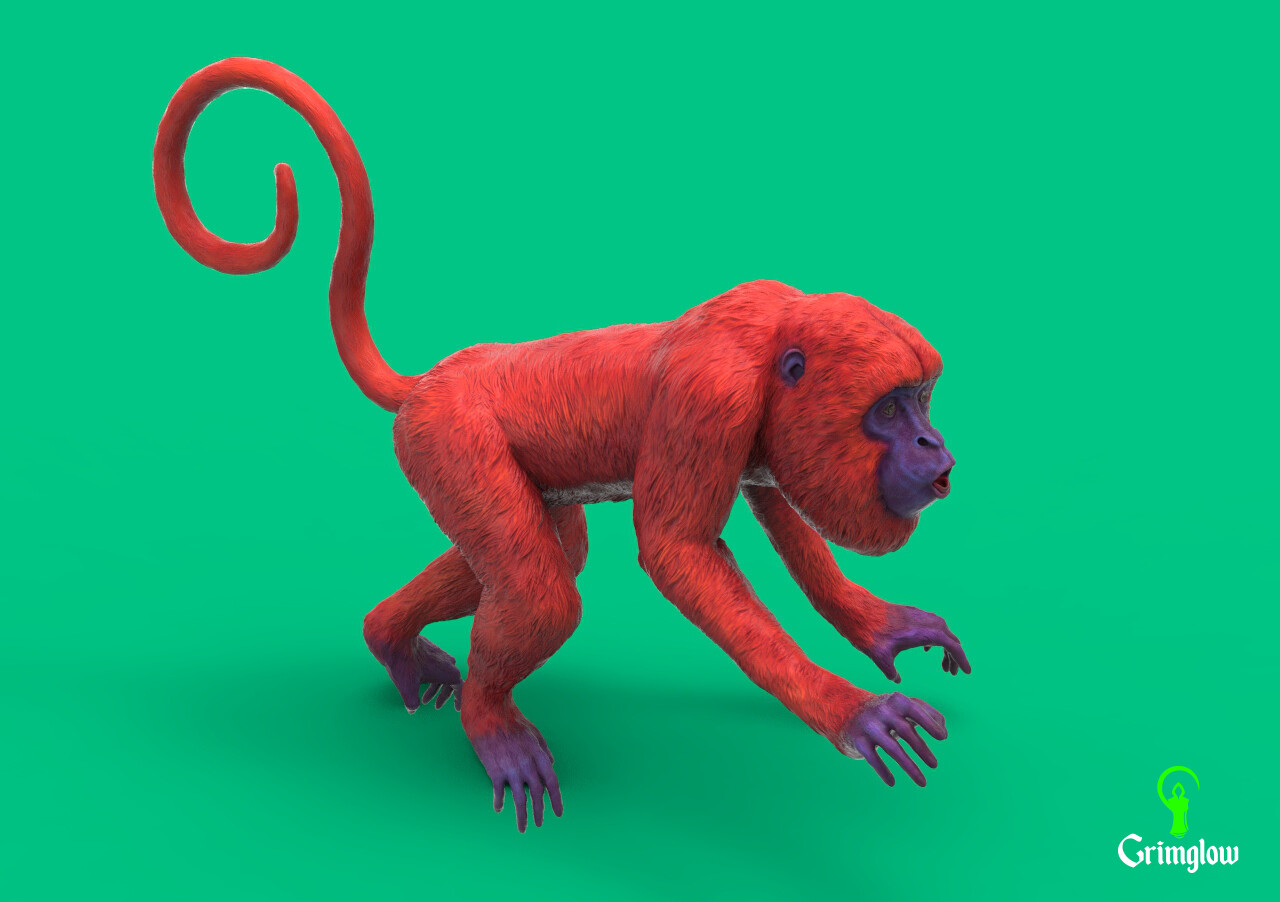 ArtStation - Howler monkey (Red) | Resources